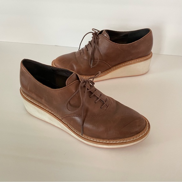 Camper | Shoes | Camper Magna Oxford Wedge Brown Leather Size 4 | Poshmark